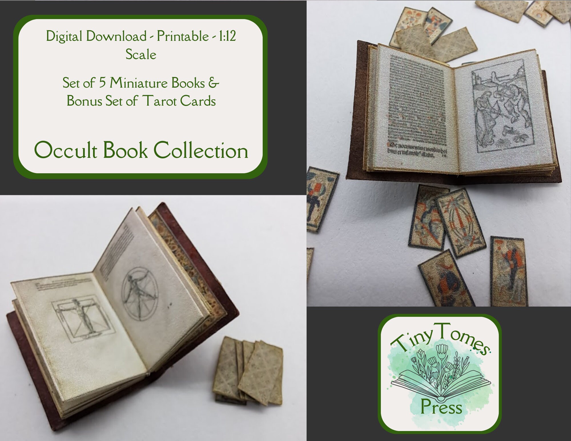 Miniature Occult Book Collection - Digital Download - Set of 5 & Bonus ...
