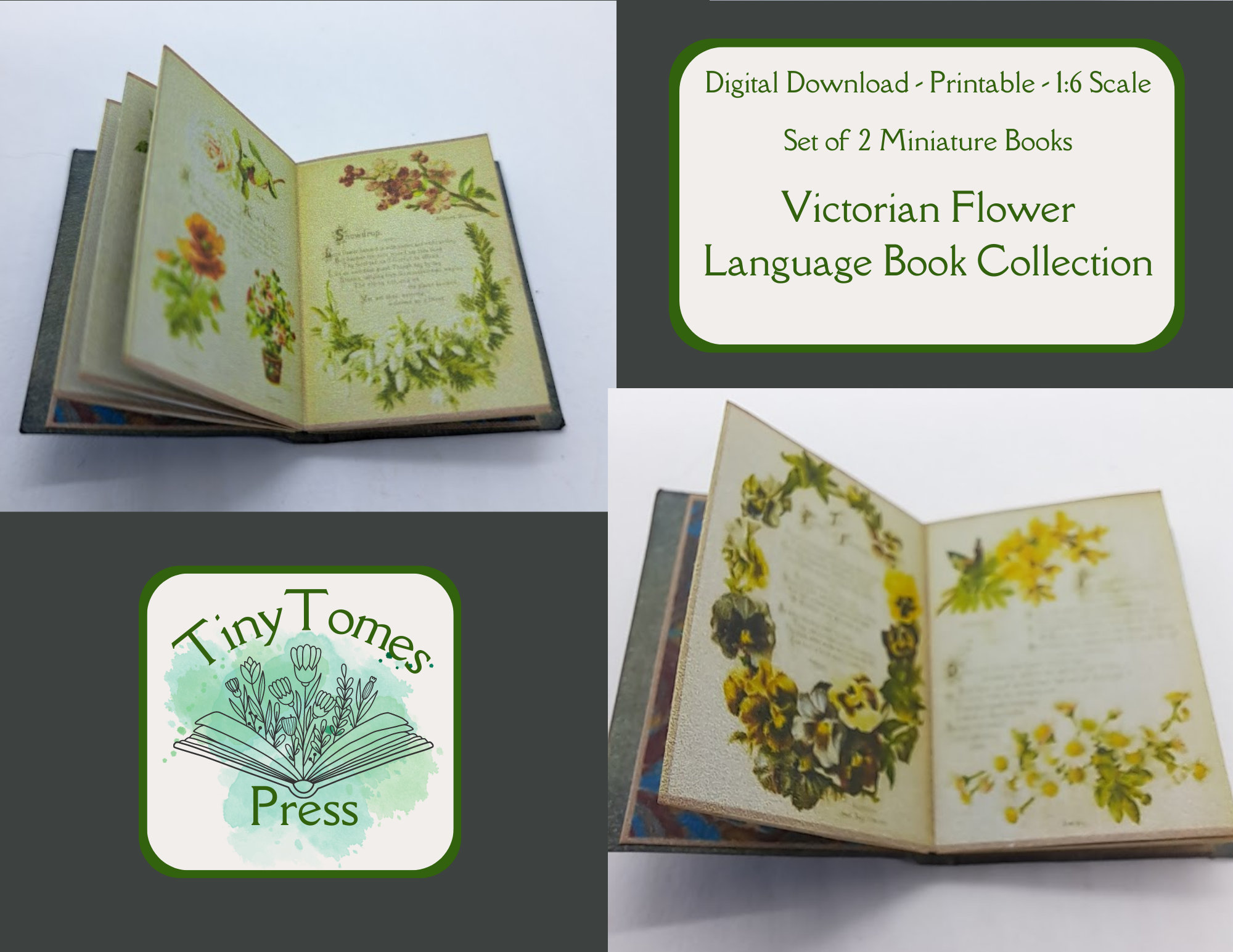 Miniature Victorian Flower Language Book Collection - Digital Download ...