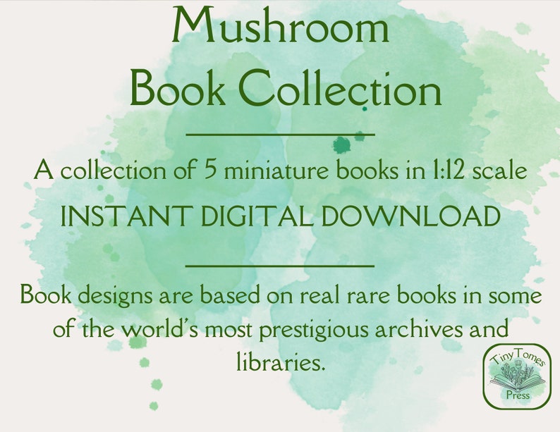 Miniature Vintage Mushroom Book Collection Digital Download - Etsy