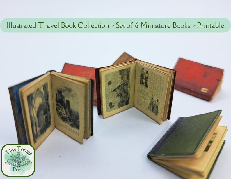Miniature Vintage Illustrated Travel Book Collection Digital - Etsy