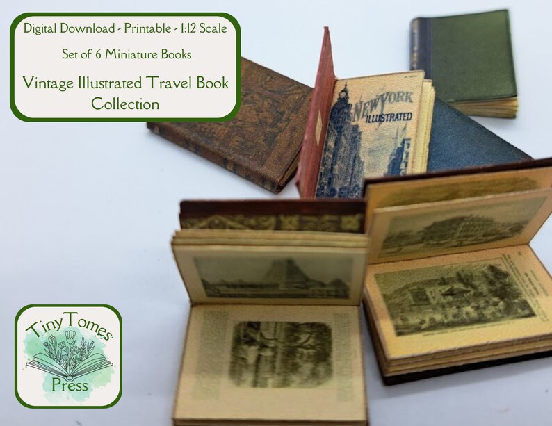 Miniature Vintage Illustrated Travel Book Collection Digital - Etsy