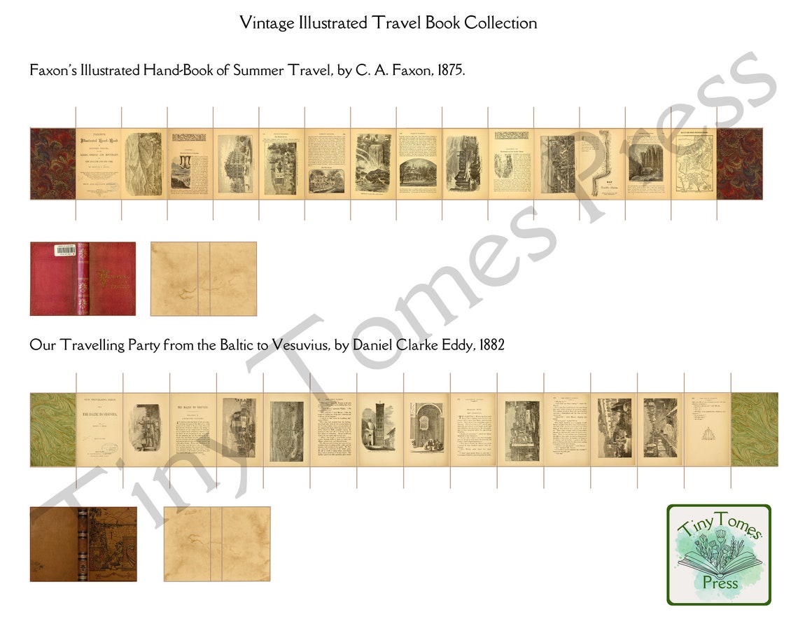 Miniature Vintage Illustrated Travel Book Collection Digital - Etsy