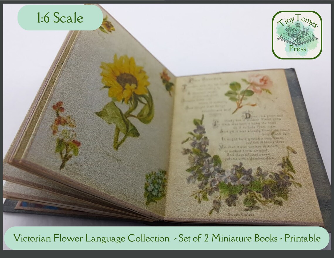 Miniature Victorian Flower Language Book Collection - Digital Download ...