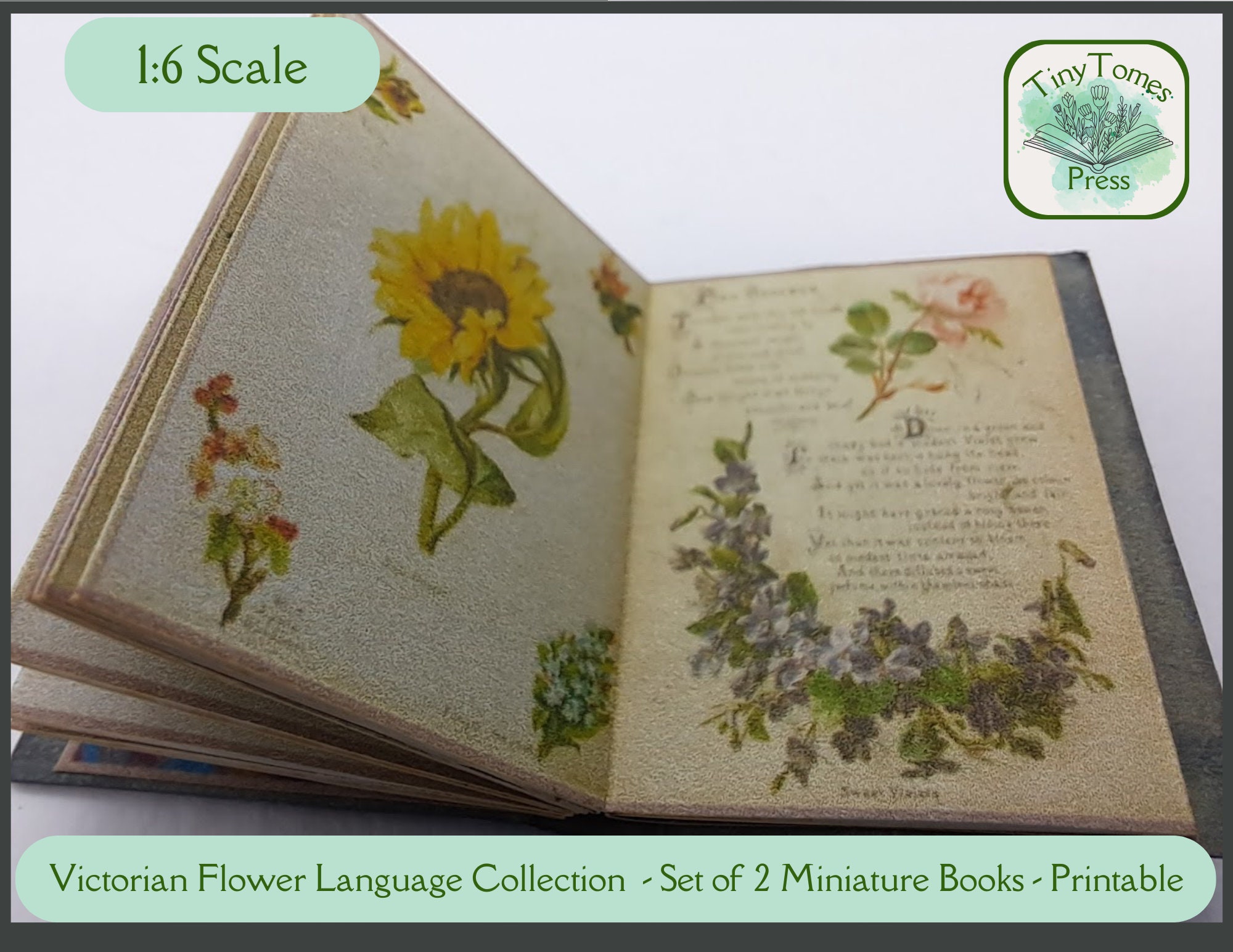 Miniature Victorian Flower Language Book Collection - Digital Download ...