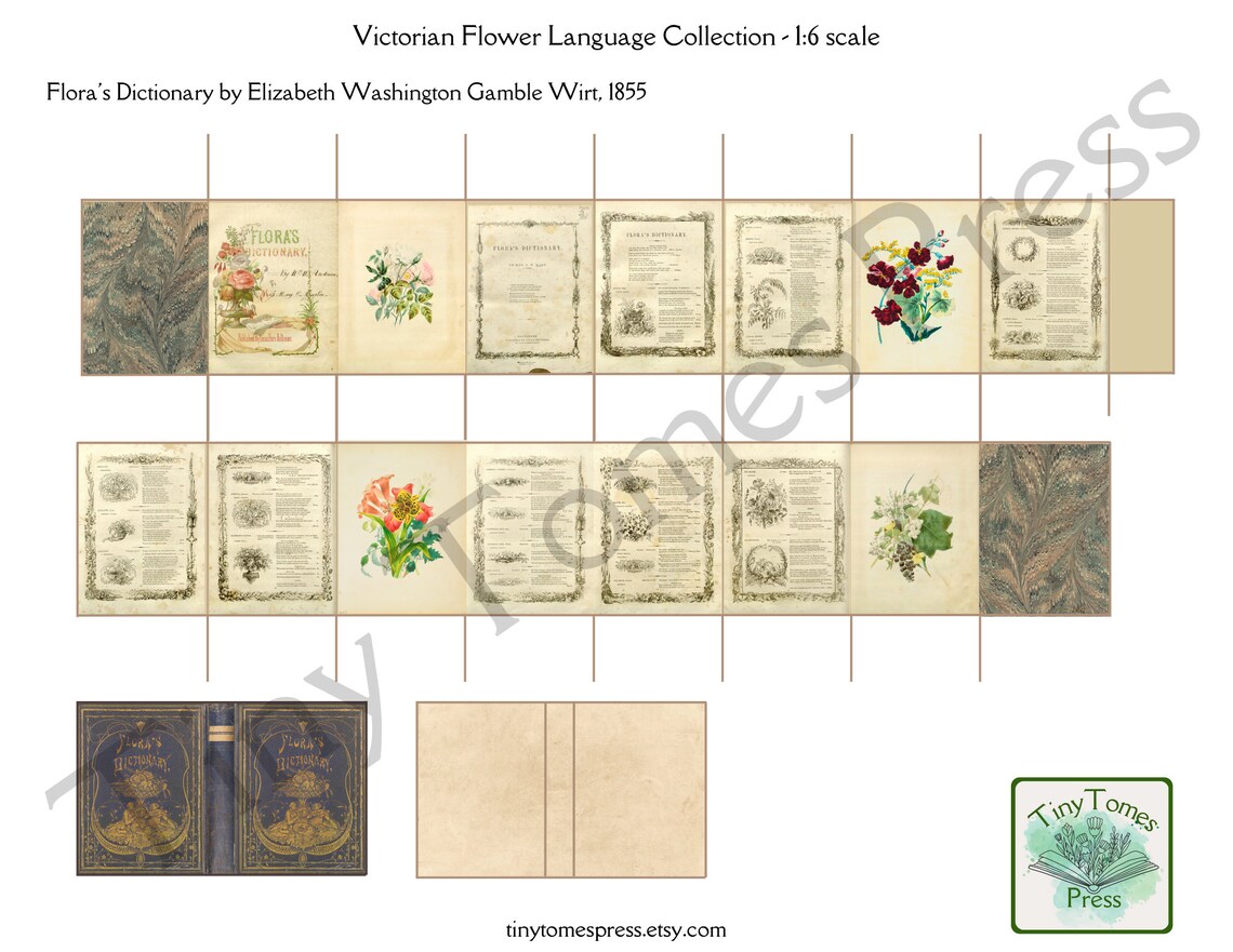 Miniature Victorian Flower Language Book Collection - Digital Download ...