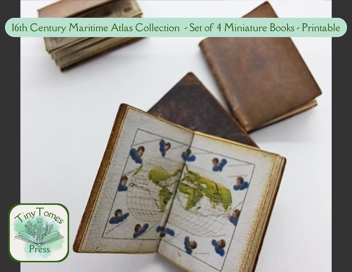 Miniature 16th Century Maritime Atlas Book Collection - Etsy