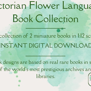 Miniature Victorian Flower Language Book Collection Digital Download ...