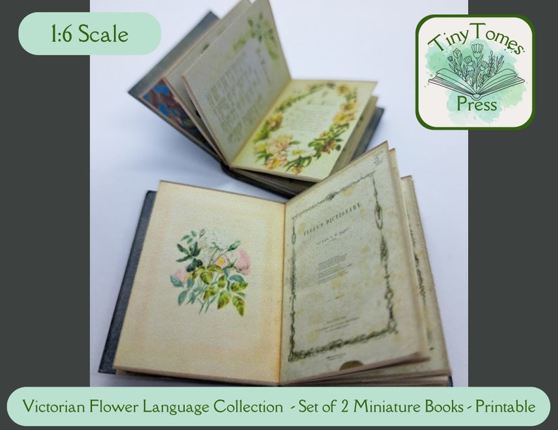 Miniature Victorian Flower Language Book Collection - Digital Download ...