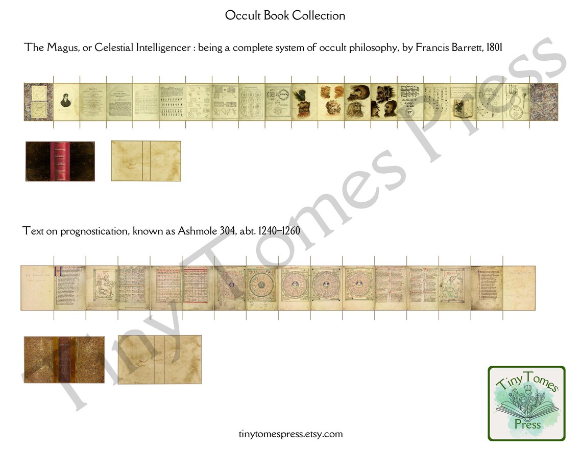 Miniature Occult Book Collection - Digital Download - Set of 5 & Bonus ...