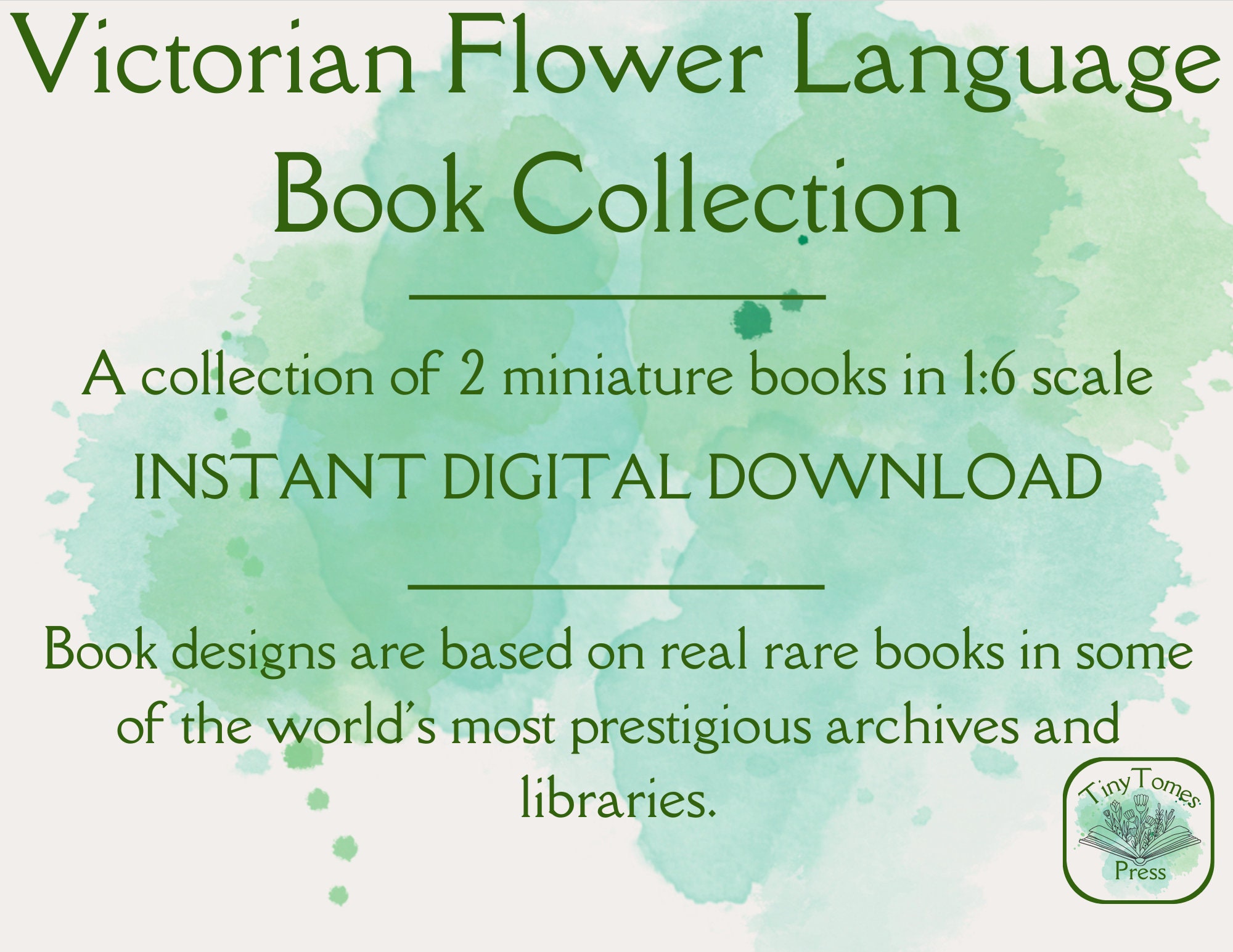 Miniature Victorian Flower Language Book Collection - Digital Download ...