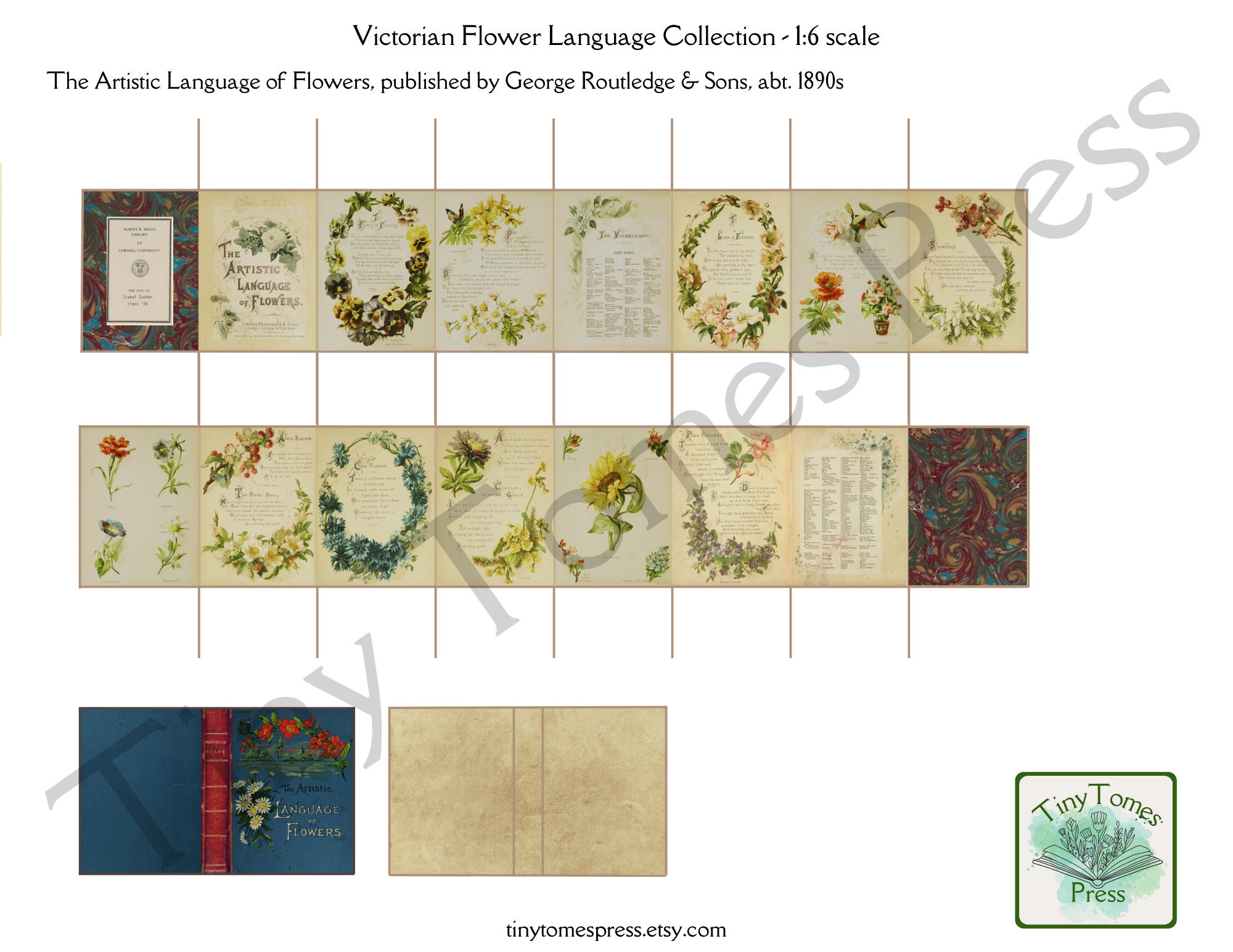 Miniature Victorian Flower Language Book Collection - Digital Download ...