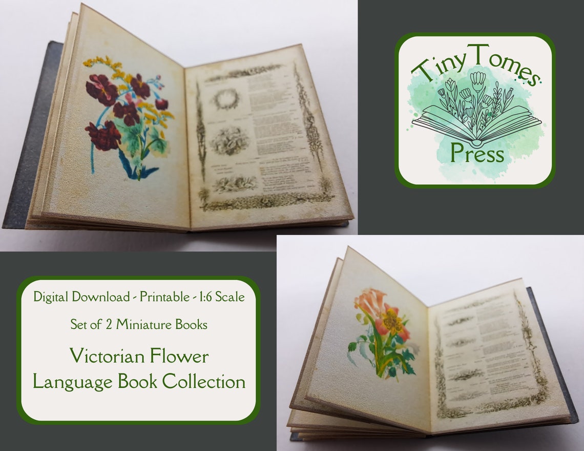 Miniature Victorian Flower Language Book Collection - Digital Download ...