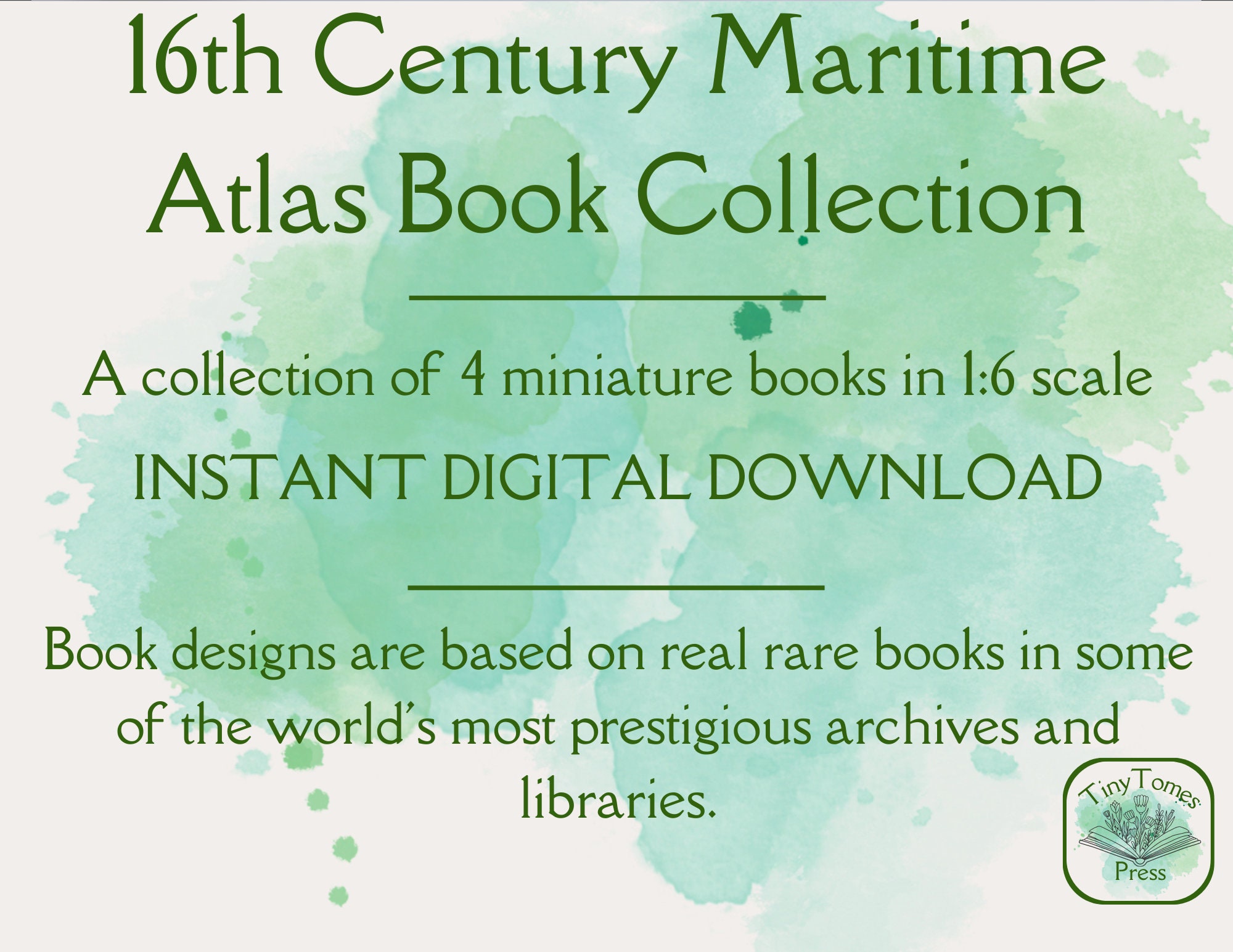 Miniature 16th Century Maritime Atlas Book Collection Digital Download ...