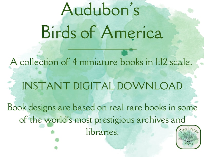 Miniature Audubon's Birds of America Books Digital - Etsy