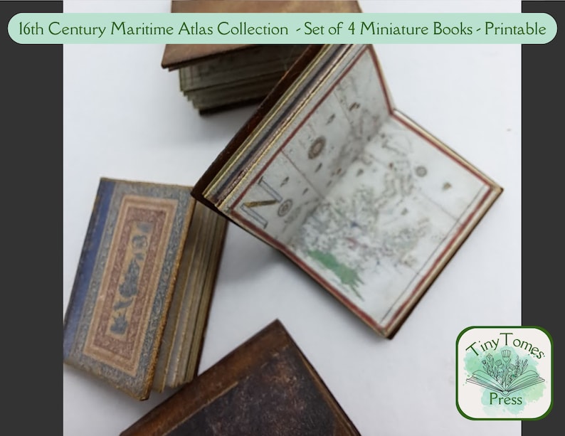Miniature 16th Century Maritime Atlas Book Collection - Etsy