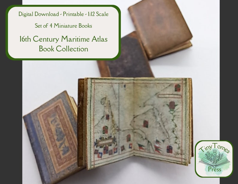 Miniature 16th Century Maritime Atlas Book Collection - Etsy