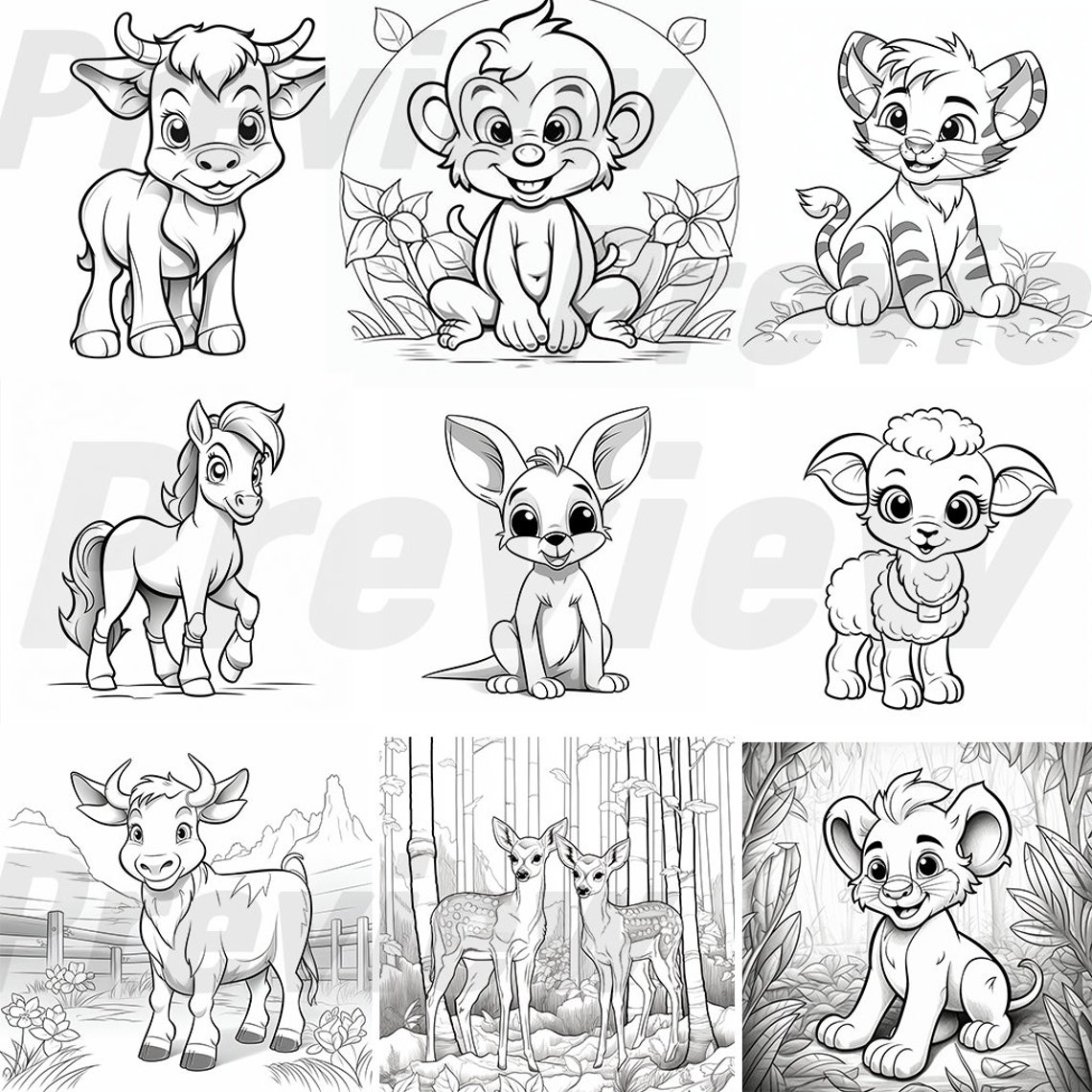 100 Printable Animal Coloring Pages Interactive Educational - Etsy