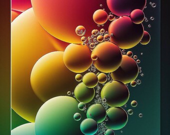 Rainbow Bubbles Whimsical Digital Delights for Your Device - Etsy