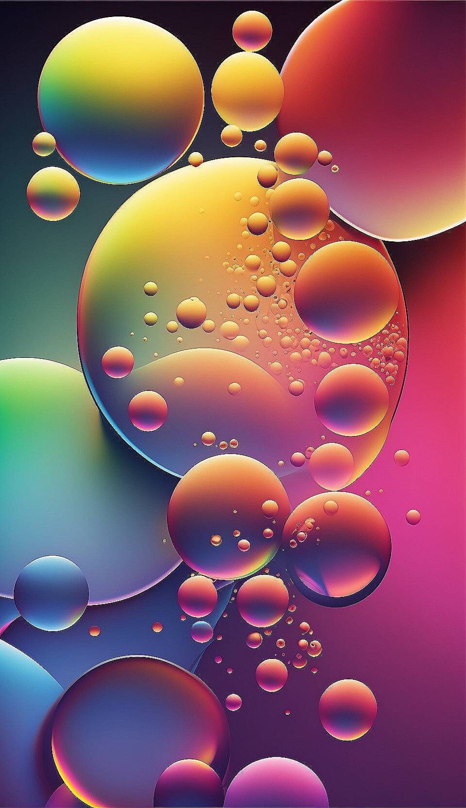 Rainbow Bubbles Whimsical Digital Delights for Your Device - Etsy