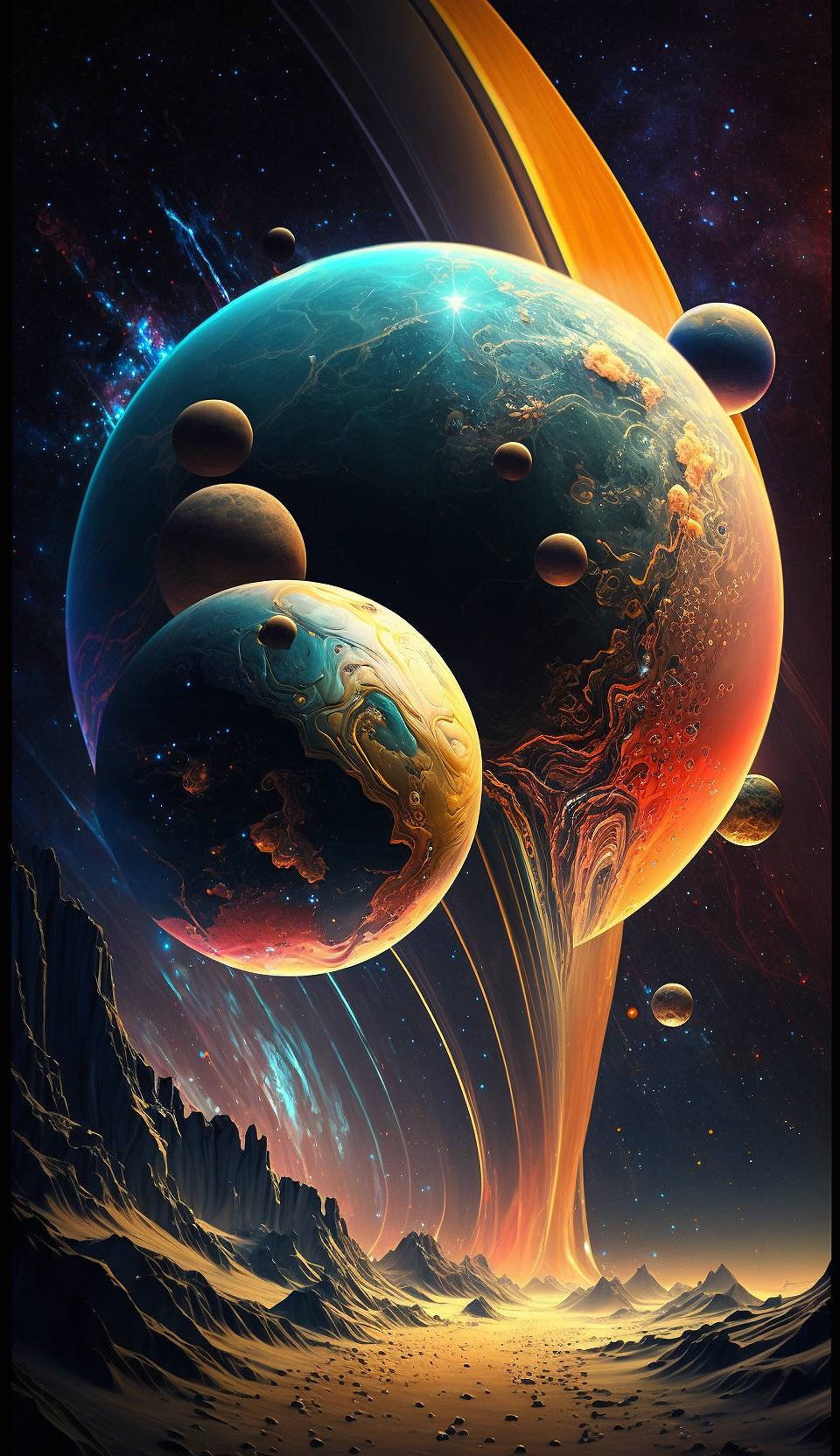 Celestial Symphony: Enchanting Planet Backgrounds for Your Screens - Etsy