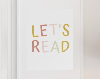 Let's Read Poster Reading Poster Read Wall Art Read - Etsy