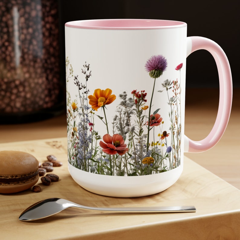 Wonderful Wildflowers Coffee Mug, Flower Coffee Mug, Tea Mug, Floral ...