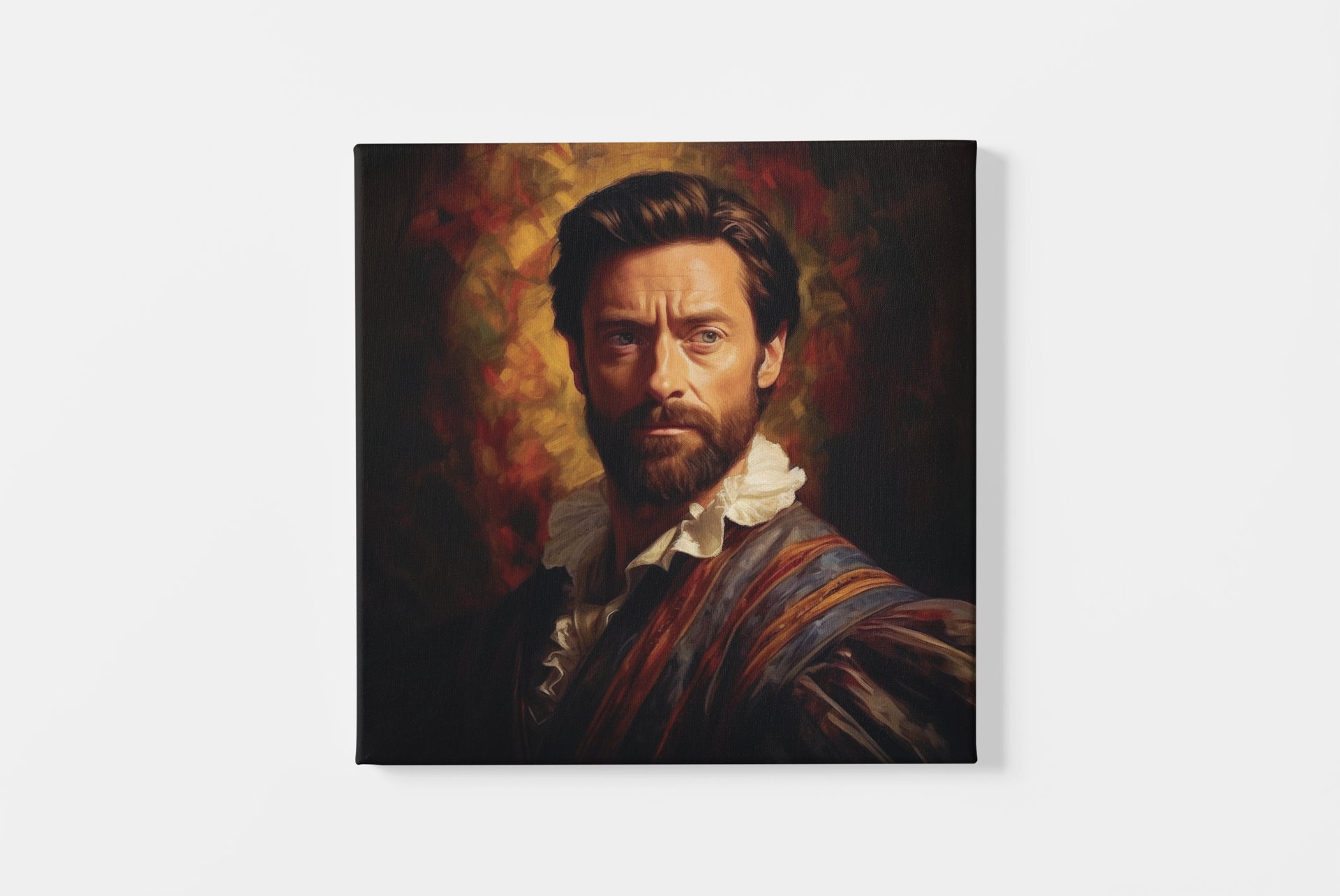 Printable Renaissance Hugh Jackman, Vintage Celebrity Actor Oil ...