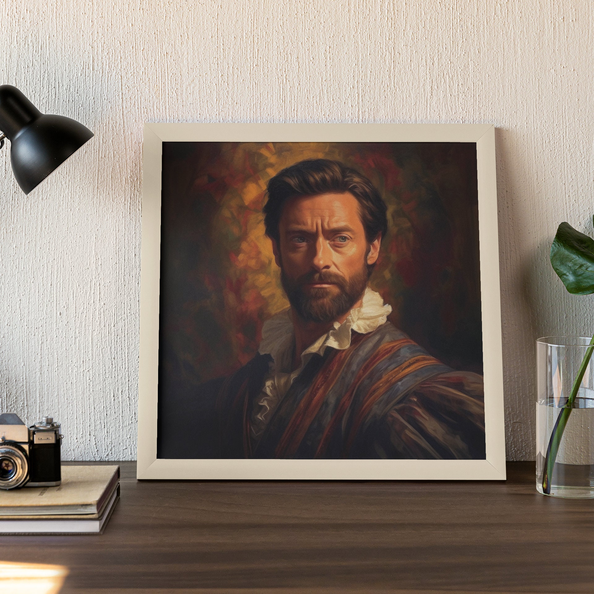 Printable Renaissance Hugh Jackman, Vintage Celebrity Actor Oil ...