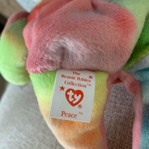 Rare 1996 Peace Sign Beanie Baby 1st Edition W/ Errors, PVC Pellets - Etsy