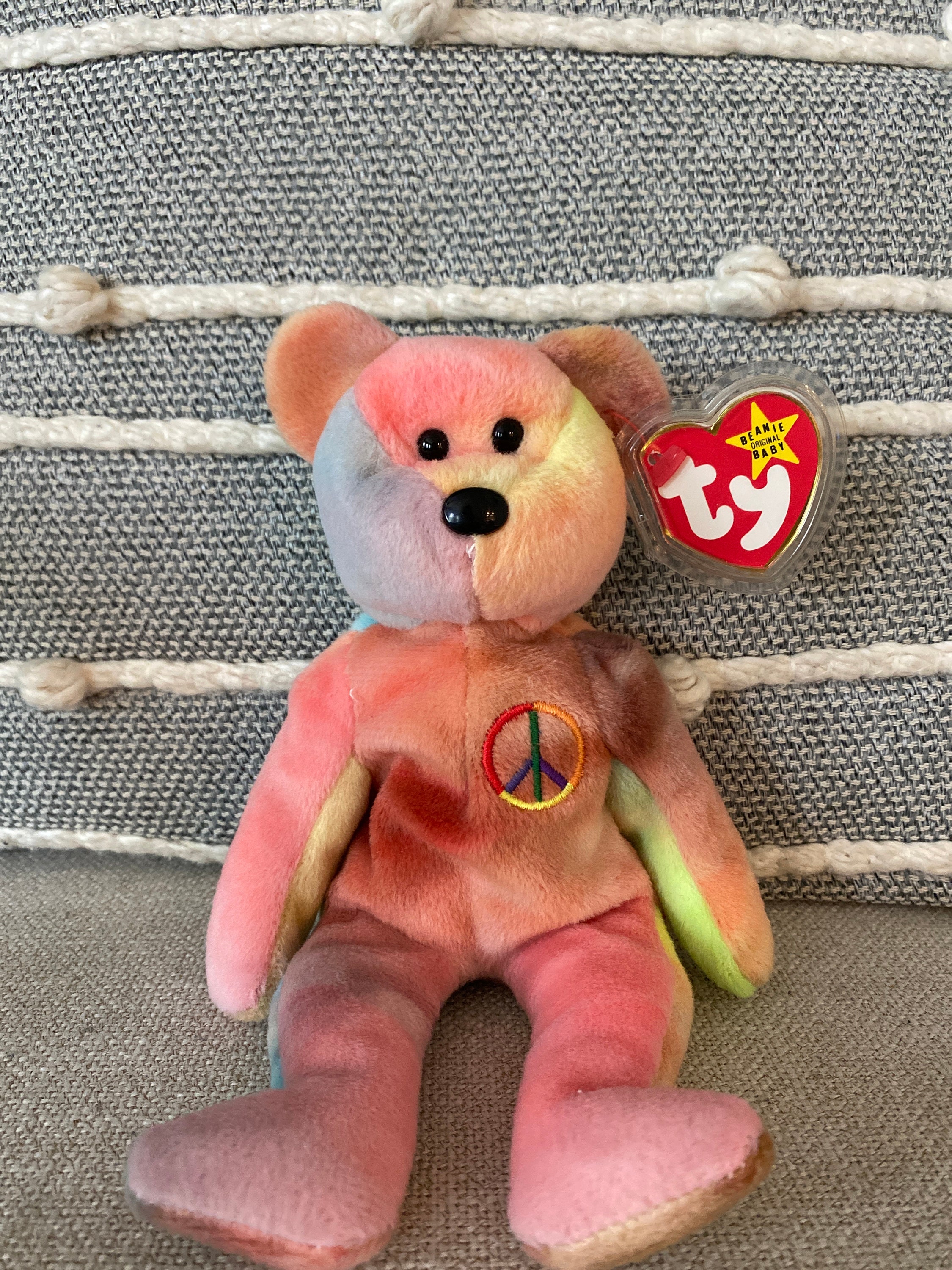 Rare 1996 Peace Sign Beanie Baby 1st Edition W/ Errors, PVC Pellets - Etsy
