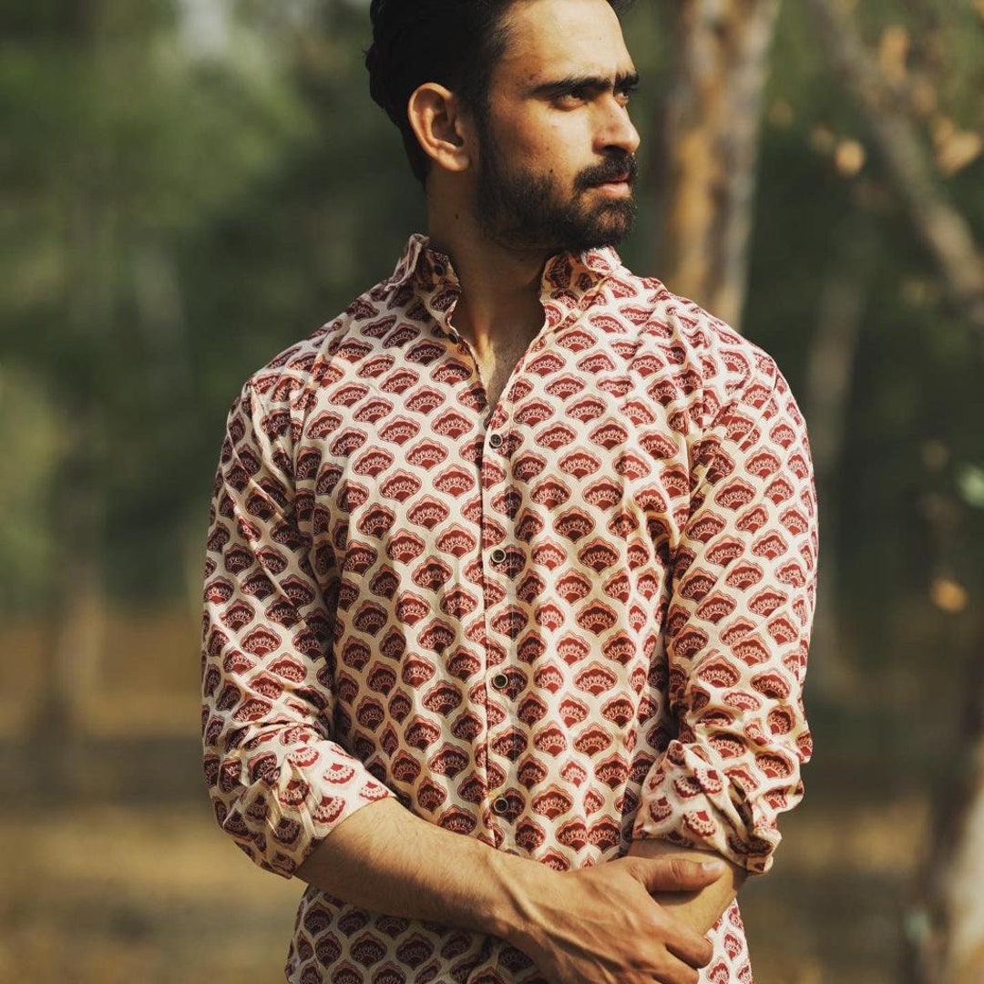 Hand Print Jaipuri Shirts Pure Cotton - Etsy