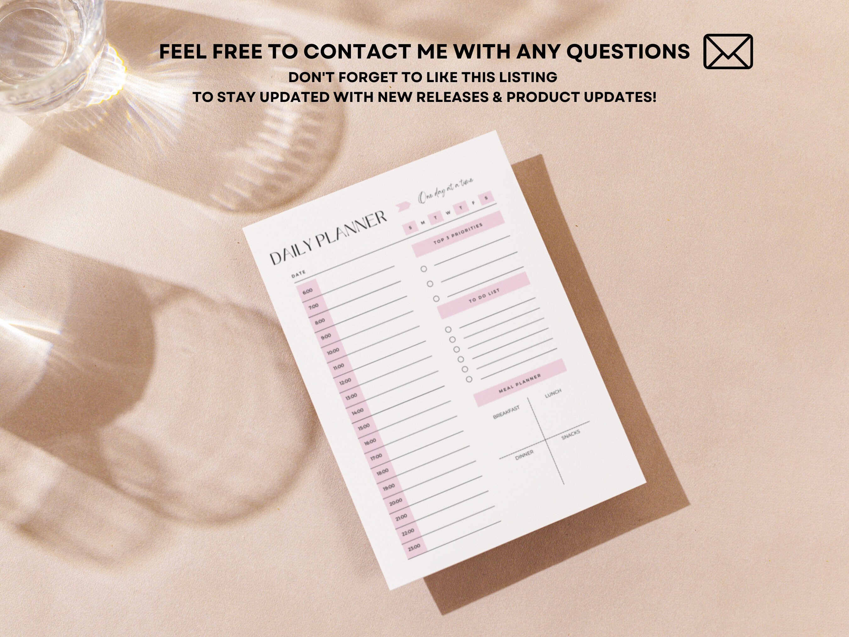 2023 Daily Planner Printable PDF Download Template, Hourly Work Day ...