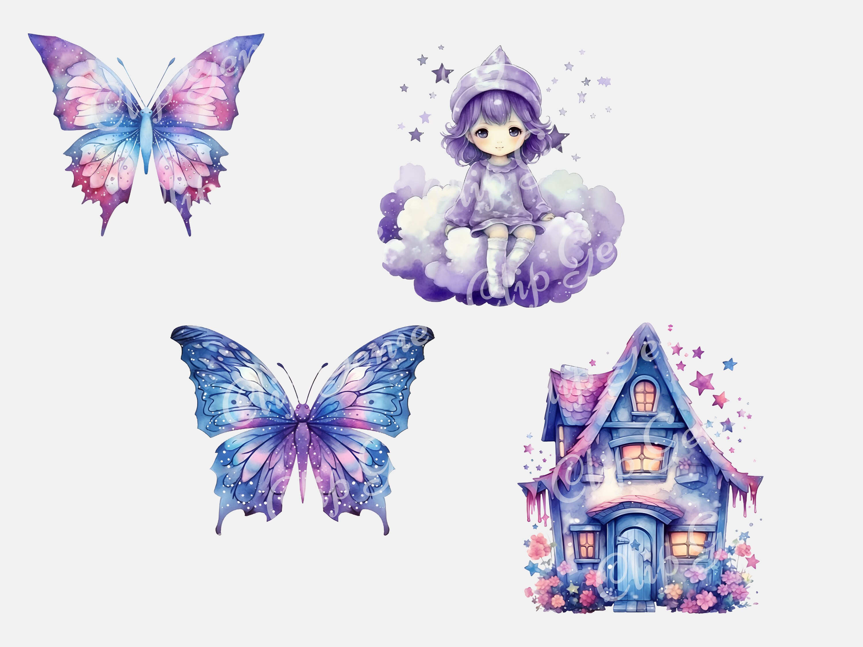 Pastel Fairy Houses Clipart Cute Fairy House PNG Kids Fairy - Etsy