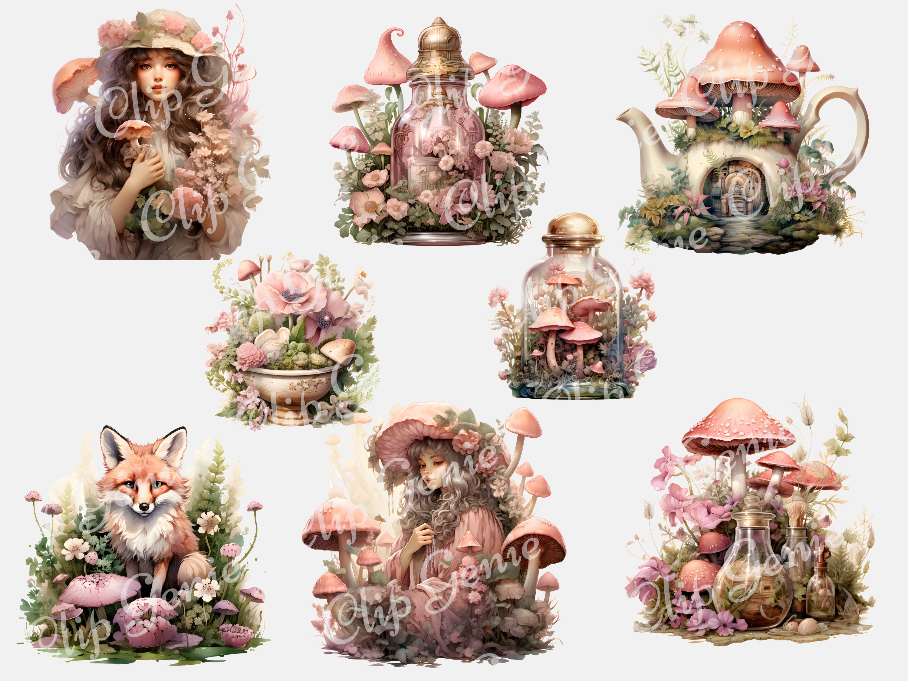 Cottage Witch Aesthetic Clipart Cottage Core Witch PNG Pink - Etsy