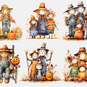 Scarecrow Fall Clipart, Autumn Scarecrow PNG, Fall Decor PNG, Autumn ...