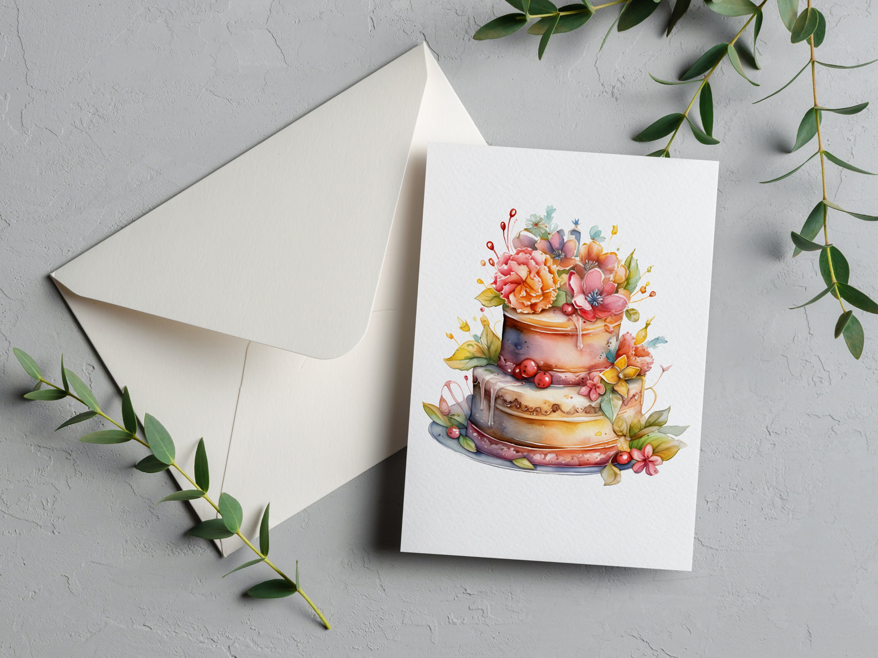 Boho Floral Birthday Clipart Watercolor Birthday Clipart - Etsy