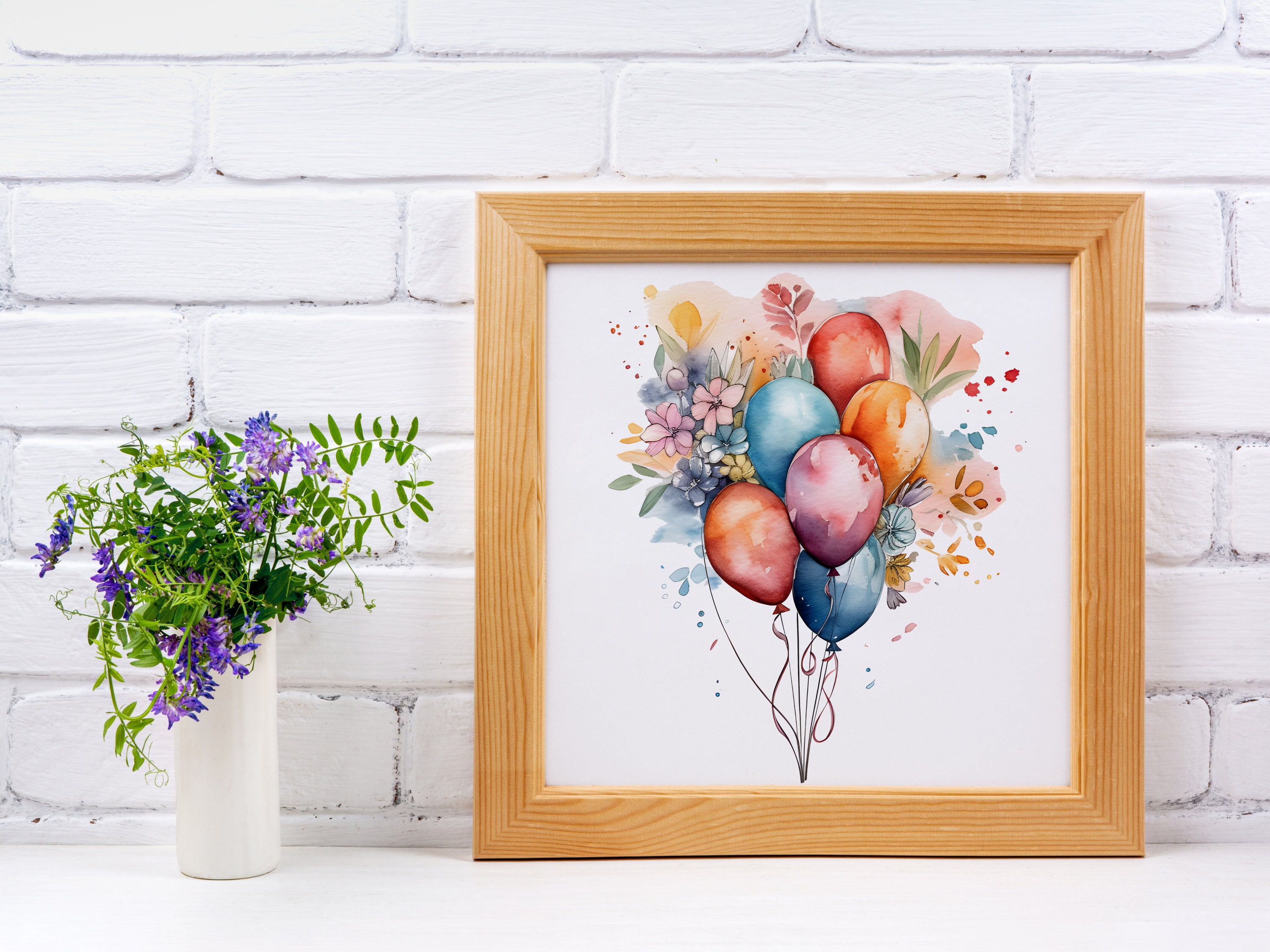 Boho Floral Birthday Clipart Watercolor Birthday Clipart - Etsy