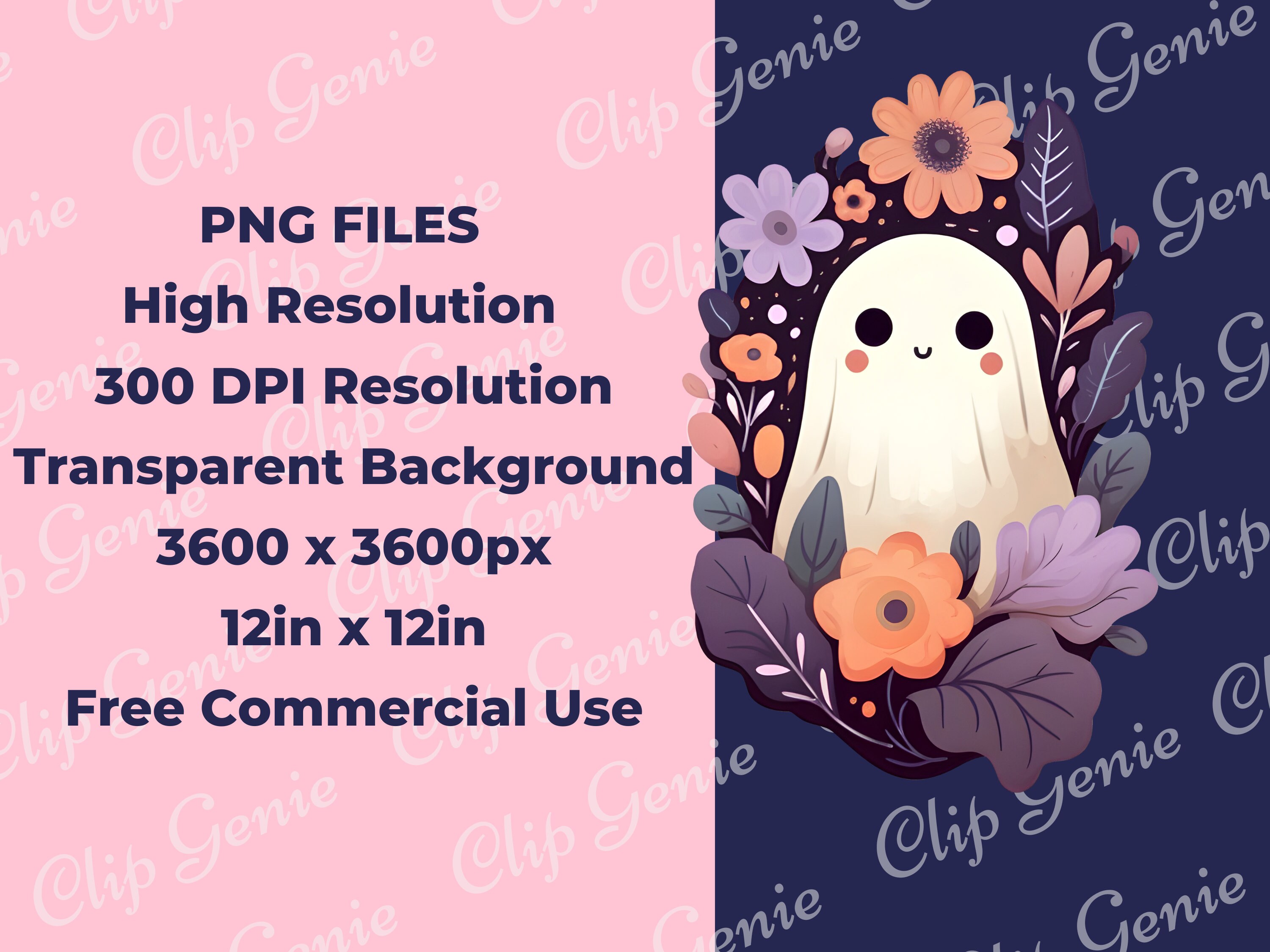 Boho Floral Ghosts Clipart Boho Ghosts PNG Halloween Ghosts - Etsy