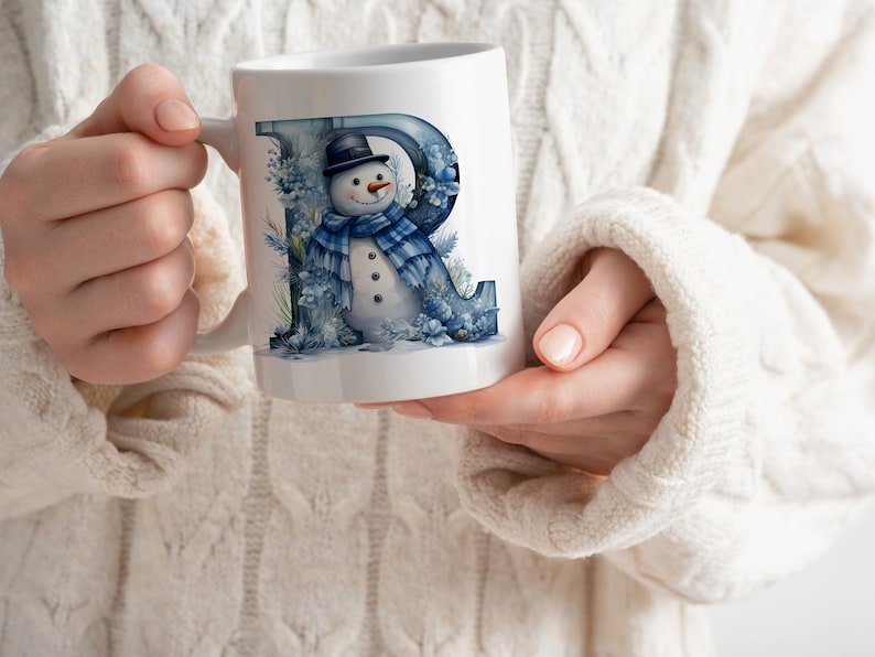 Snowman Alphabet Clipart, Snowman Letters and Numbers PNG, Holiday ...