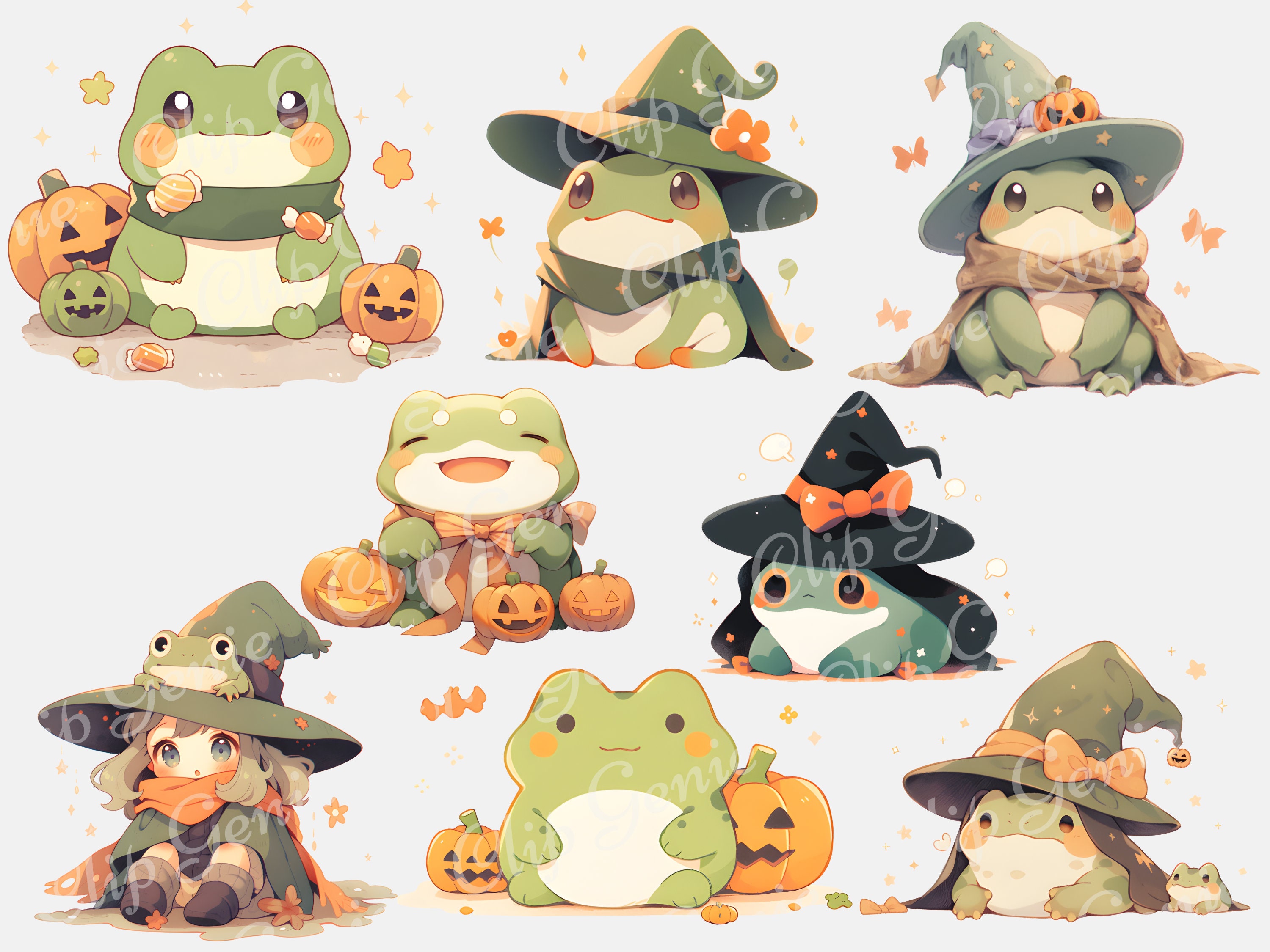 Cute Halloween Frog Clipart Cute Frog PNG Kawaii Frog - Etsy