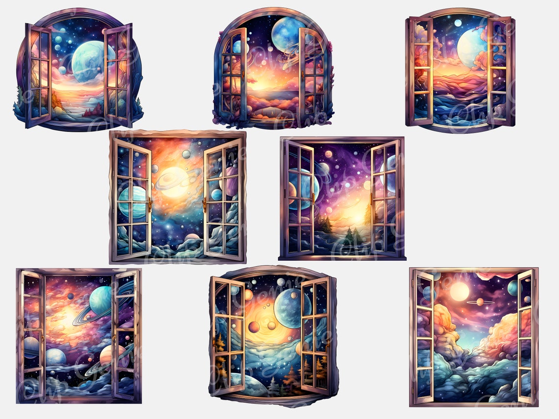 Galaxy Window Clipart Fantasy Window PNG Space Window - Etsy