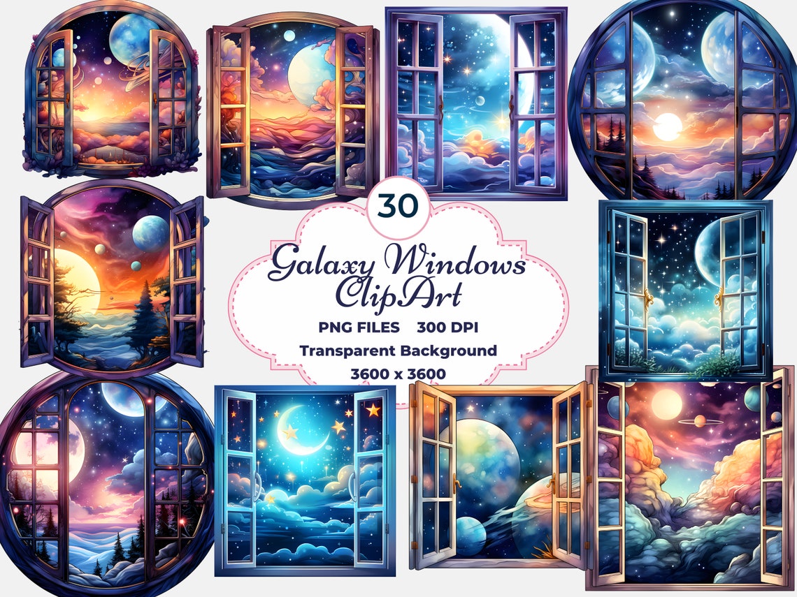 Galaxy Window Clipart Fantasy Window PNG Space Window - Etsy