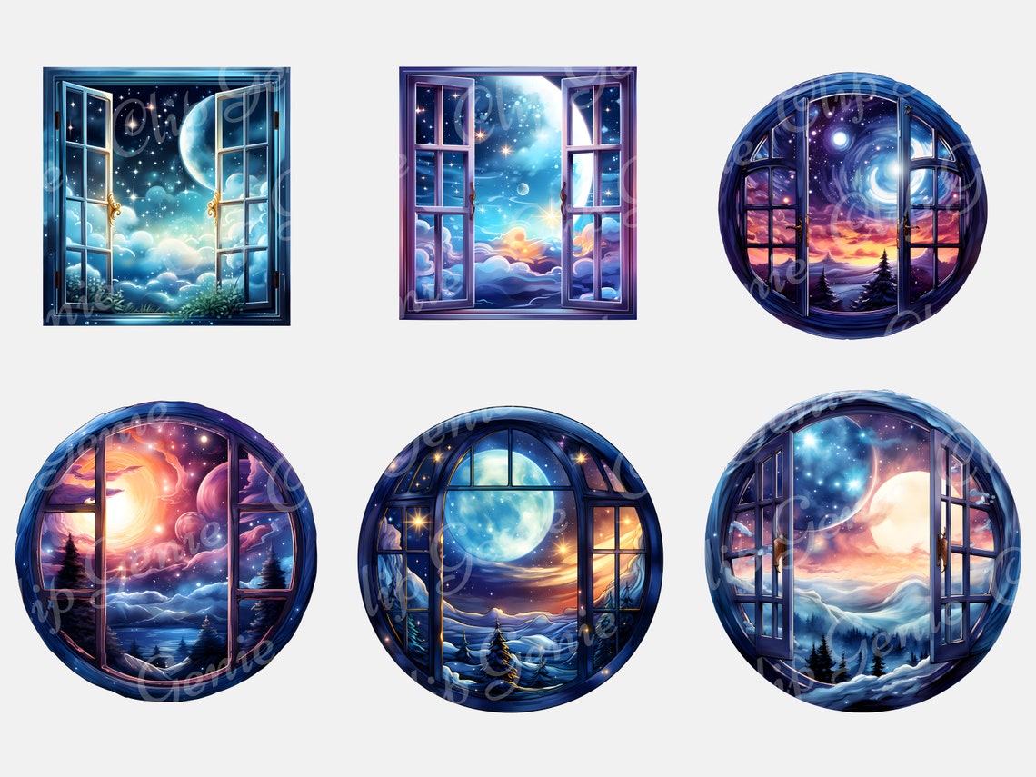 Galaxy Window Clipart Fantasy Window PNG Space Window - Etsy