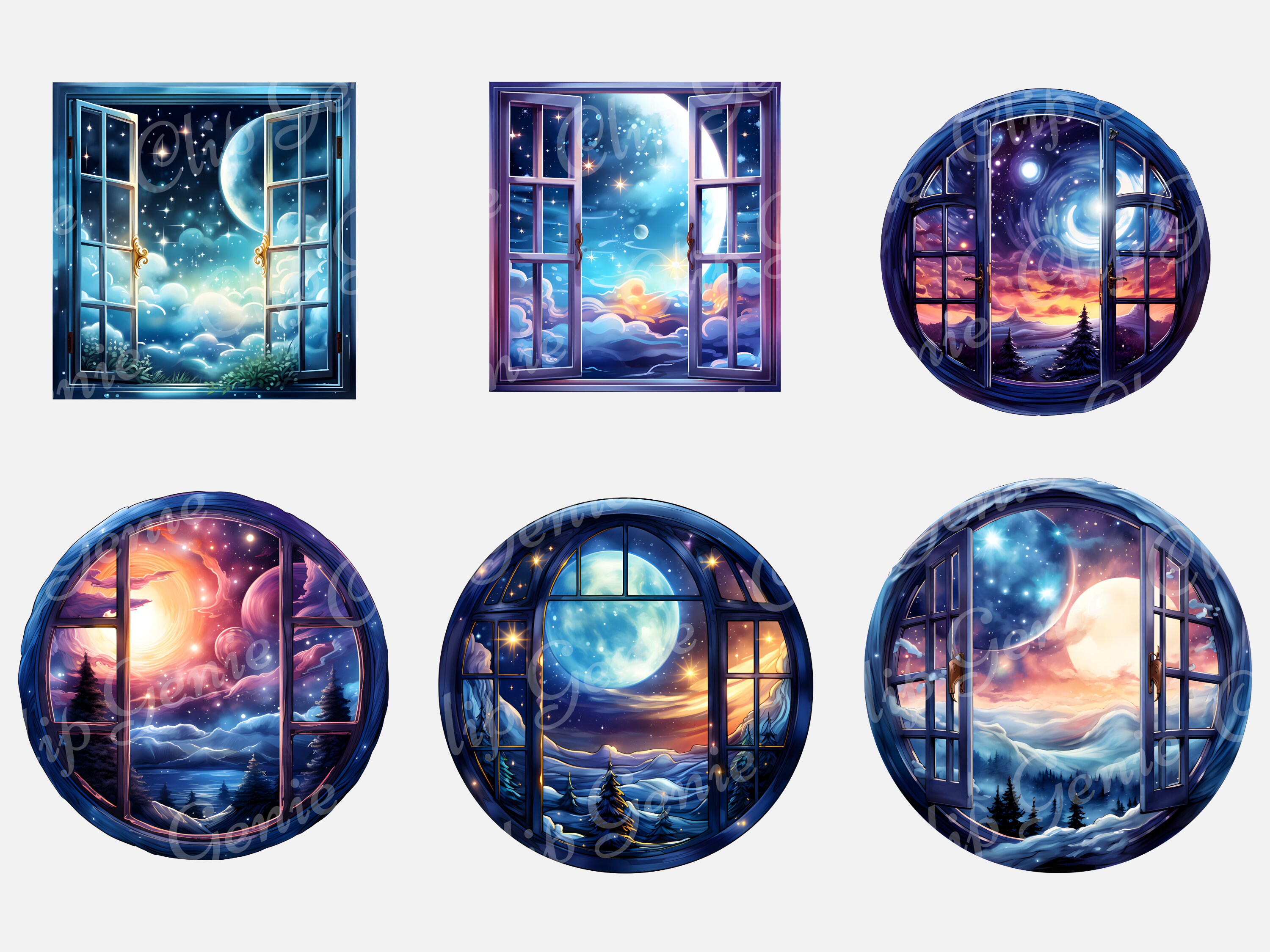 Galaxy Window Clipart Fantasy Window PNG Space Window - Etsy