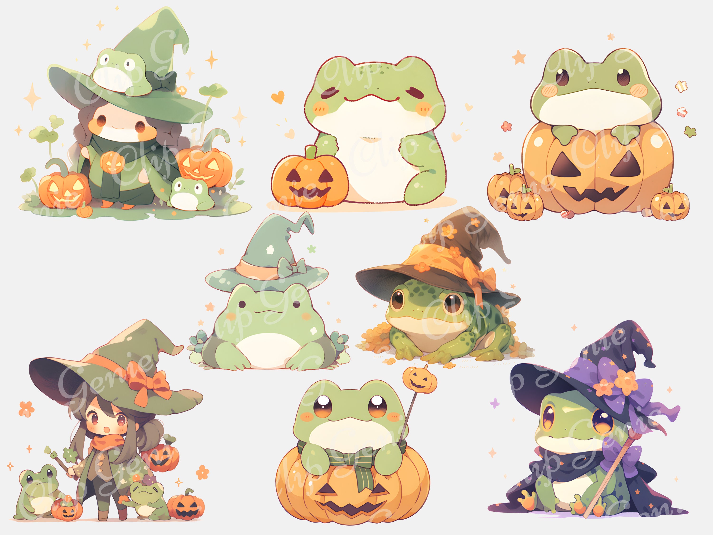 Cute Halloween Frog Clipart Cute Frog PNG Kawaii Frog - Etsy