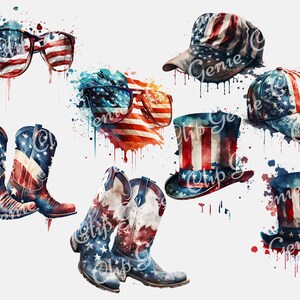4th of July Splash Clipart Bundle, Patriotic Graphics, 4th of July ...