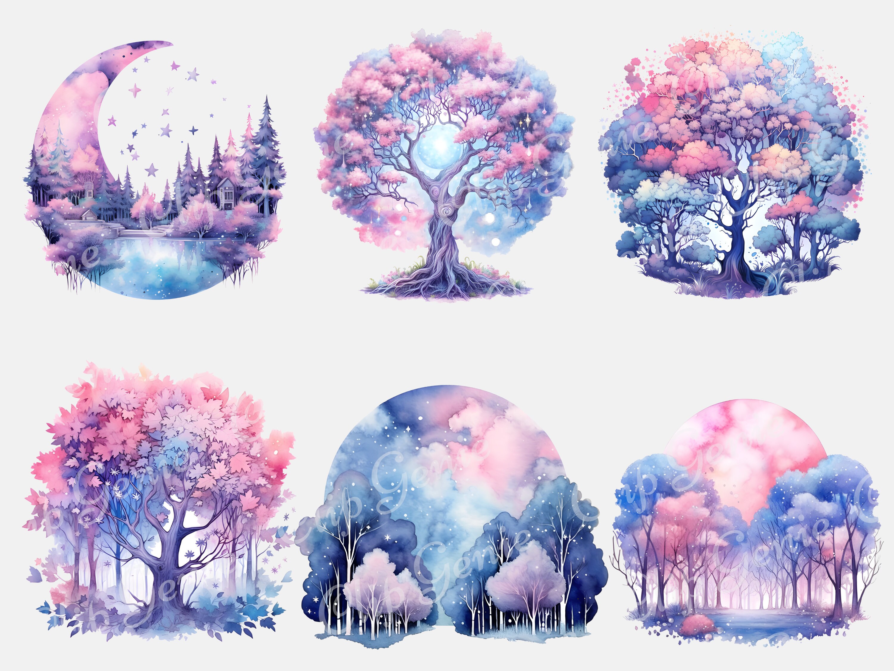 Watercolor Pastel Forest Animals Clipart Woodland Animal PNG - Etsy
