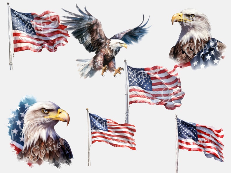 American Flags and Eagles Clipart, Patriotic Eagles, Patriotic PNG ...