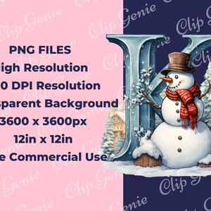 Snowman Alphabet Clipart, Snowman Letters and Numbers PNG, Holiday ...