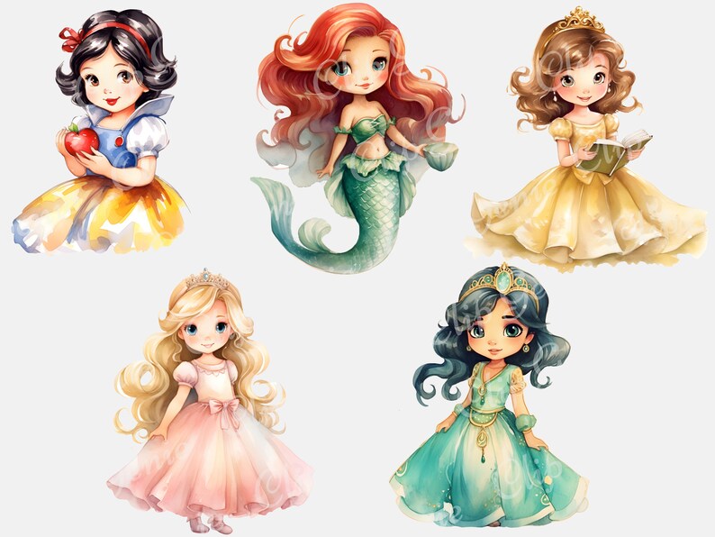 Little Princess Clipart Watercolor Princess Clipart Nursery - Etsy UK